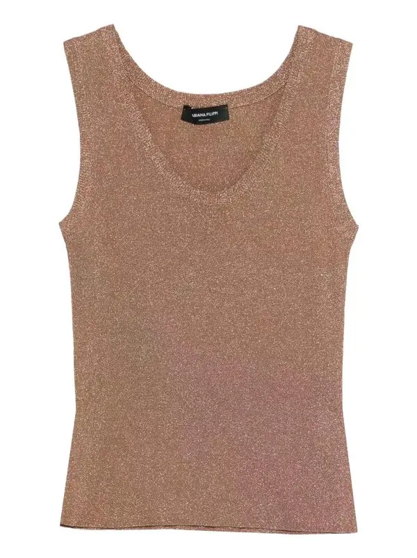 Fabiana Filippi Shimmer Sleeveless Top - Brown