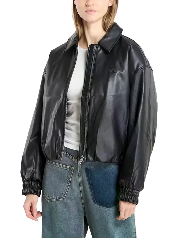 Calvin Klein Faux Leather Jacket - Black