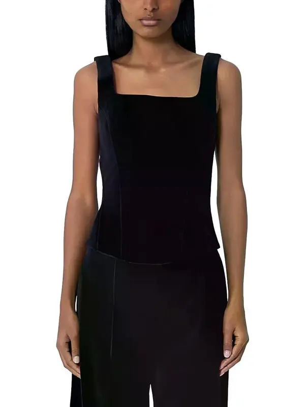 Max Mara Velvet Sleeveless Top - Black
