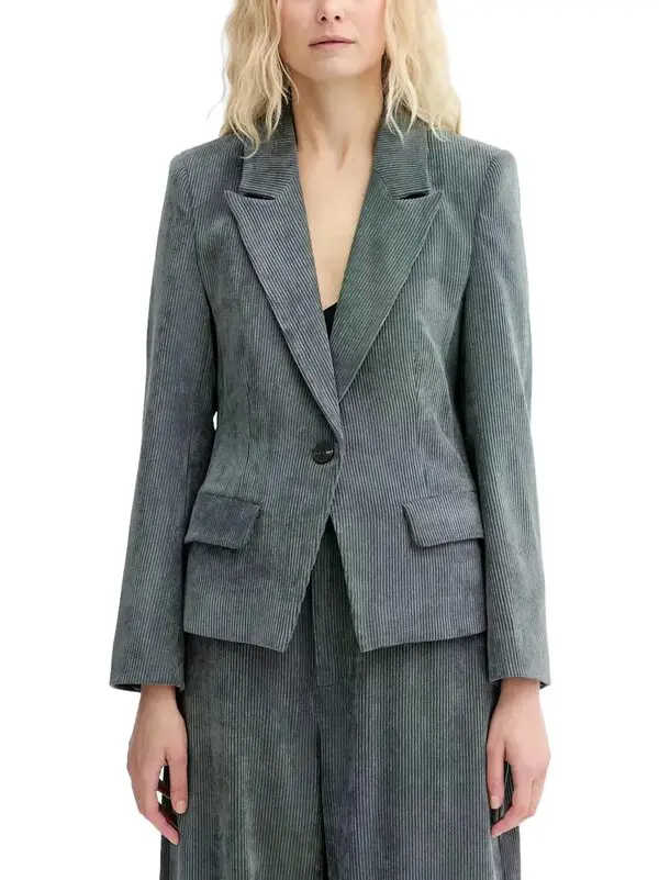 Munthe Lawo Corduroy Notched Blazer - Grey