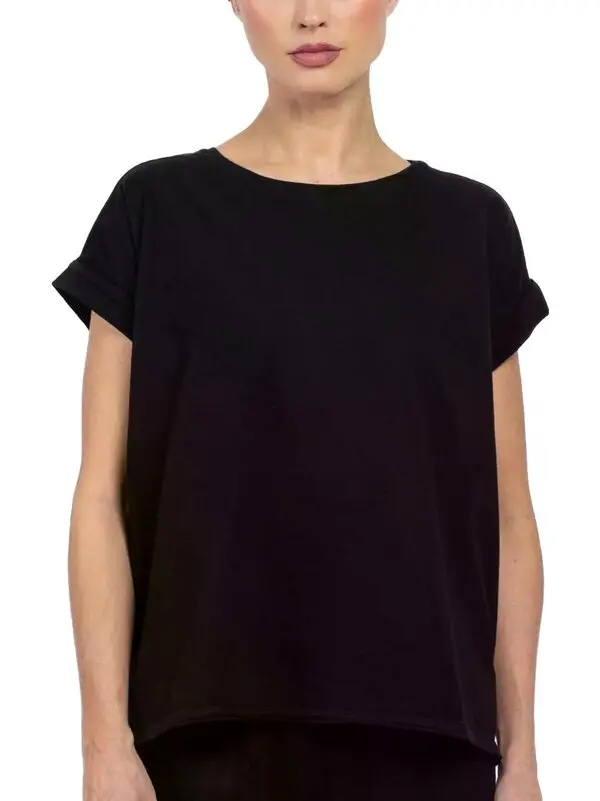 HANNES ROETHER Cuffed Short-sleeve T-shirt - Black