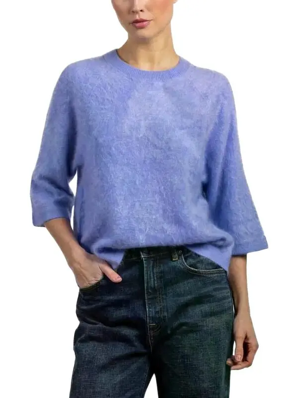 Autumn Cashmere Three-quarter Sleeve Sweater - Blue