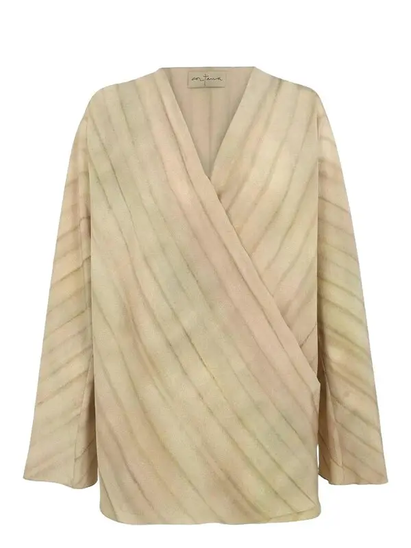 CORTANA Fedra Wrap Blouse - Neutrals