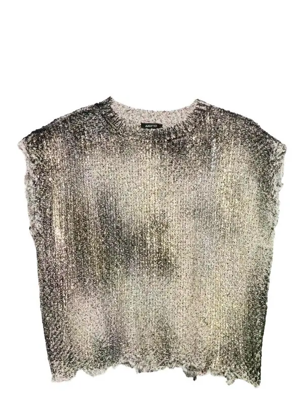 Avant Toi Distressed Knitted Vest - Neutrals