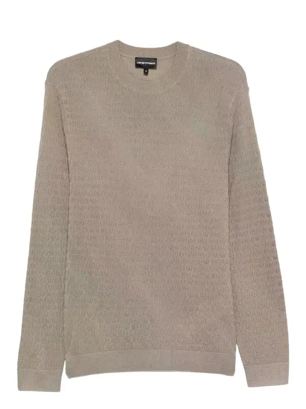 Emporio Armani Textured Crew-neck Sweater - Brown