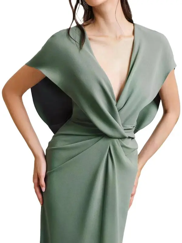 GEMY MAALOUF Draped Maxi Dress - Green
