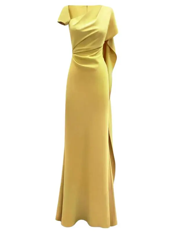 GEMY MAALOUF Asymmetrical-neck Gown - Yellow