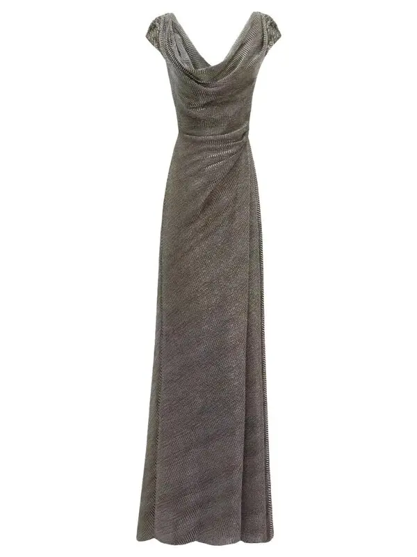 GEMY MAALOUF Draped Cowl-neckline Maxi Dress - Grey