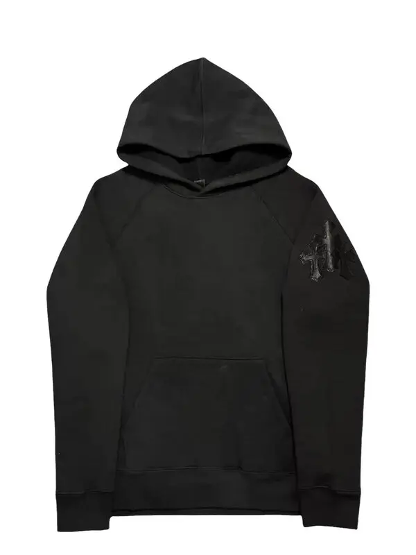 Chrome Hearts Triple Cross Leather-patch Hoodie - Black