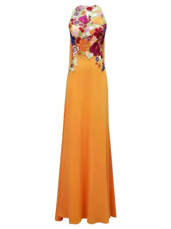 GEMY MAALOUF Floral-corset Maxi Dress - Orange