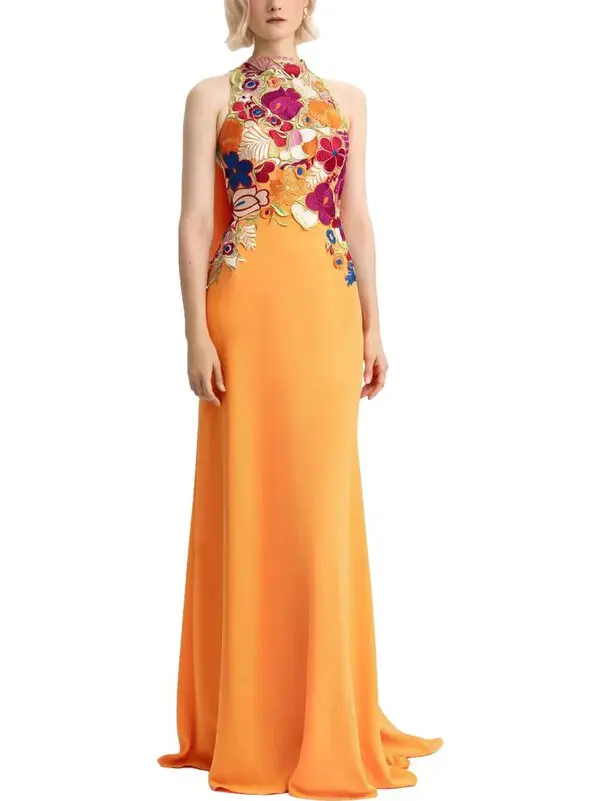 GEMY MAALOUF Floral-corset Maxi Dress - Orange