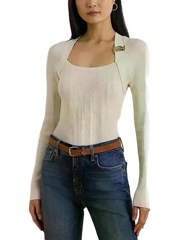 Ralph Lauren Buckle-trim Top - Neutrals