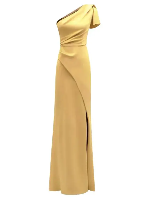 GEMY MAALOUF One-shoulder Draped Gown - Yellow