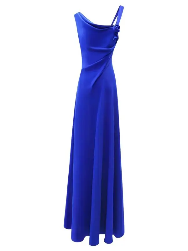 GEMY MAALOUF Asymmetrical Cowl-neck Gown - Blue