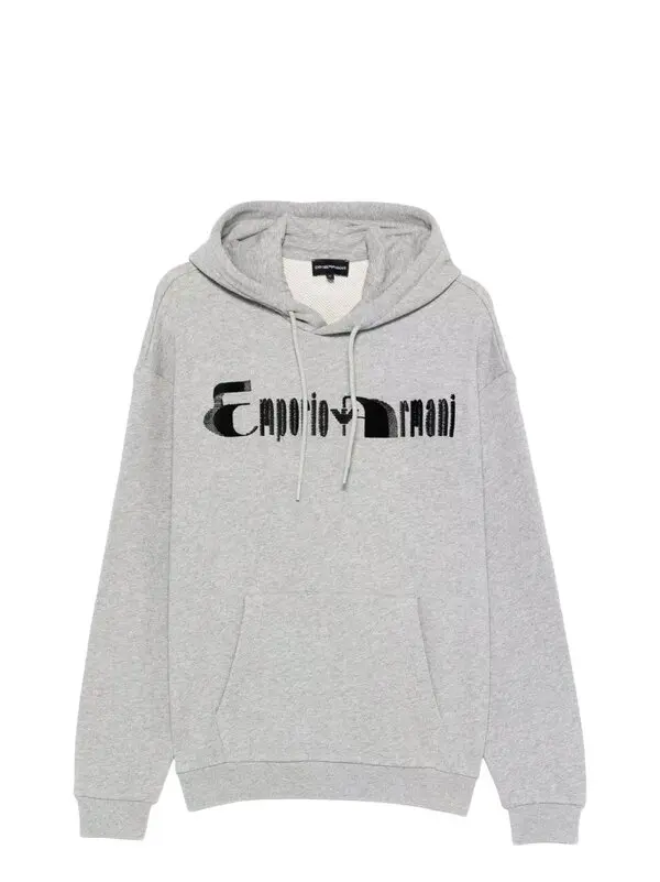 Emporio Armani Logo-embellished Hoodie - Grey