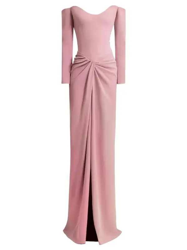 GEMY MAALOUF Off-shoulder Draped Maxi Dress - Pink