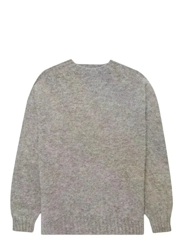 Sunspel Melange Crew Neck Sweater - Grey