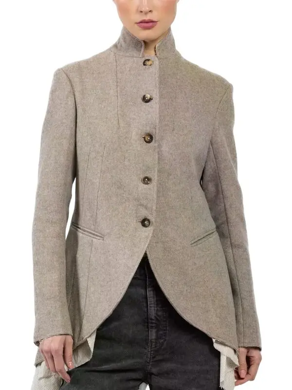 FORME D'EXPRESSION Victorian Button High-neck Coat - Neutrals