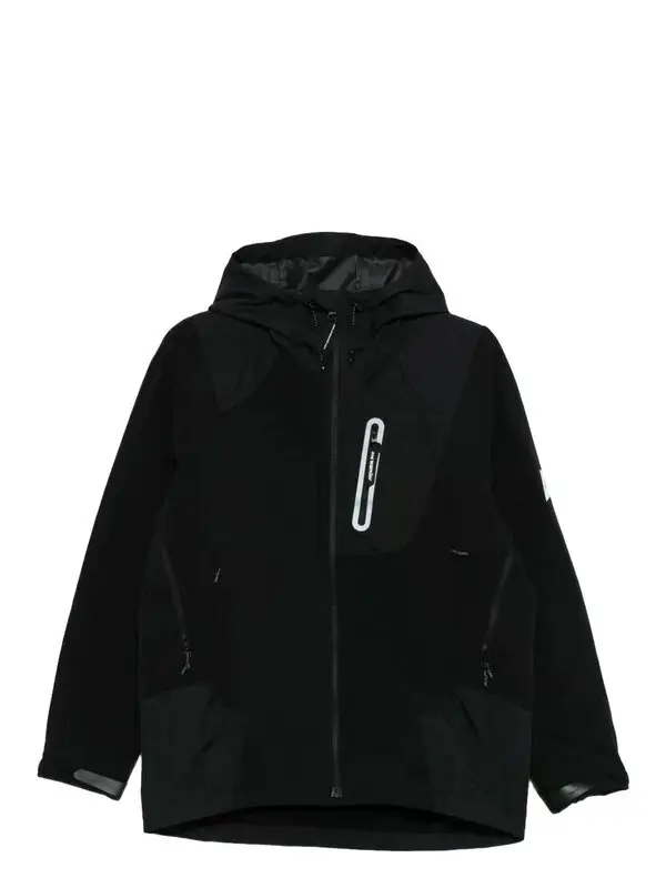 AND WANDER Hooded Zip Coat - Black