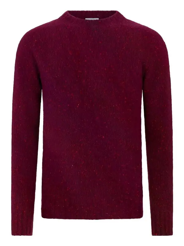 Malo Speckled Crew-neck Sweater - Red