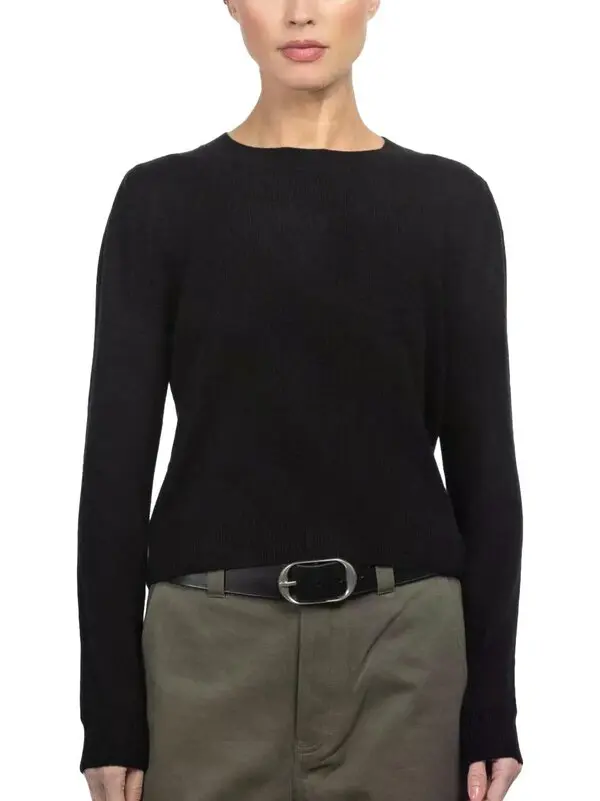 ALLUDE Round-neck Top - Black