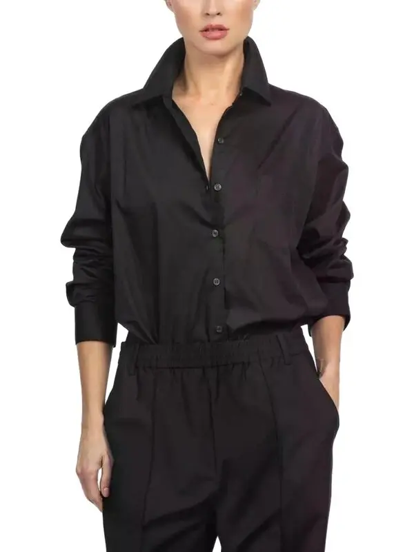 JAMIE HALLER Buttoned Long-sleeve Shirt - Black