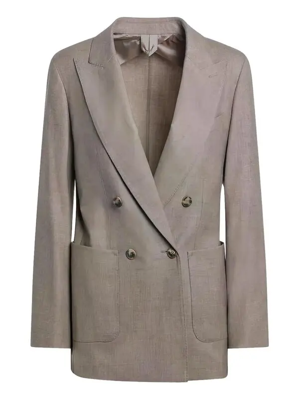 Max Mara Double-breasted Patch-pocket Blazer - Brown