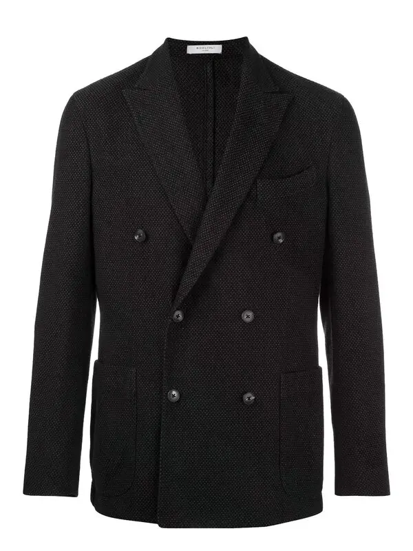 Boglioli Double-breasted Cotton Coat - Black