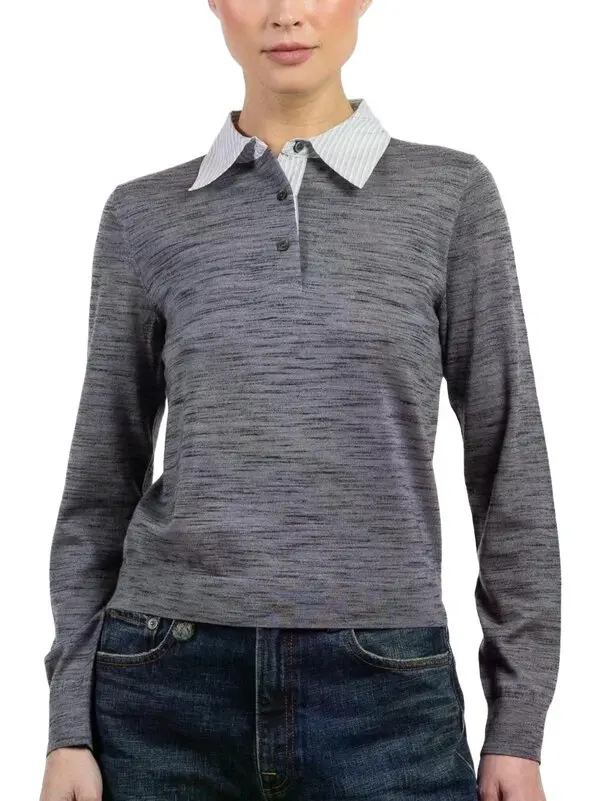 WE-AR4 Long-sleeved Polo Top - Grey