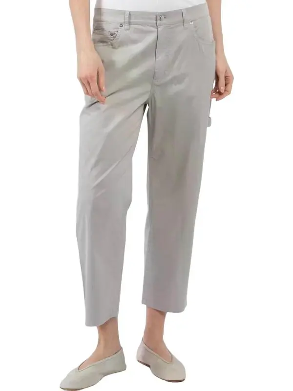 Tibi Belt-loops Cropped Jeans - Grey