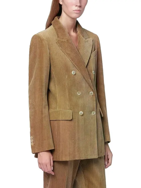 P.a.r.o.s.h Double-breasted Corduroy Blazer - Neutrals