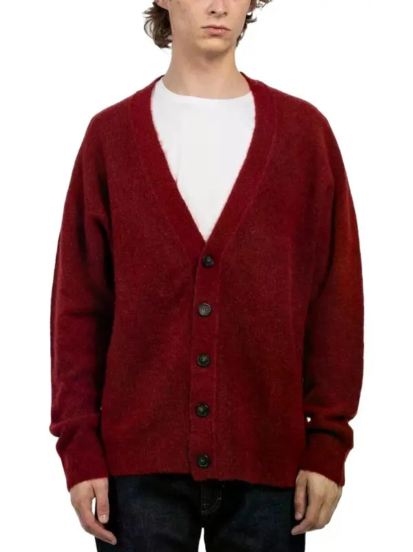 ATOMO FACTORY V-neck Buttoned Cardigan - Red