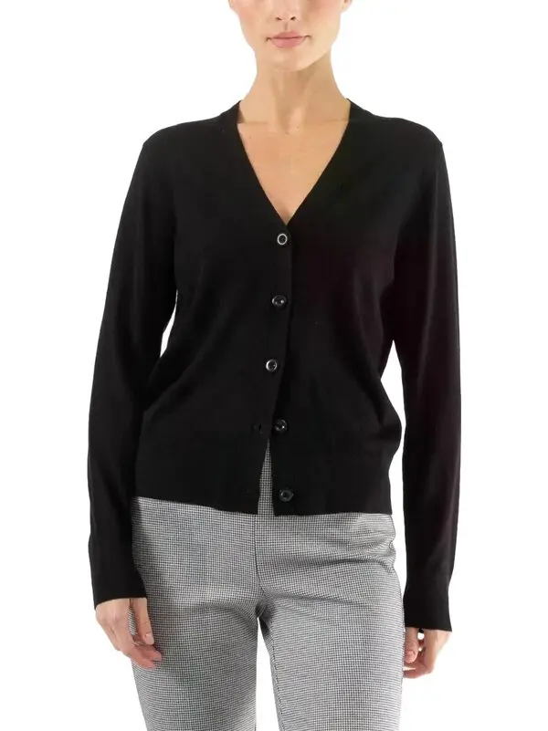 PATRICK ASSARAF Button V-neck Cardigan - Black