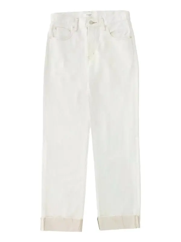 Moussy Vintage Cuffed High-waist Jeans - White