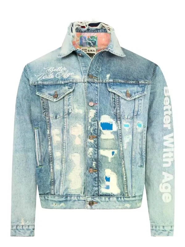 BETTER WITH AGE Distressed Denim Jacket - Blue