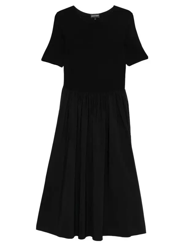 Emporio Armani Short-sleeved A-line Maxi Dress - Black