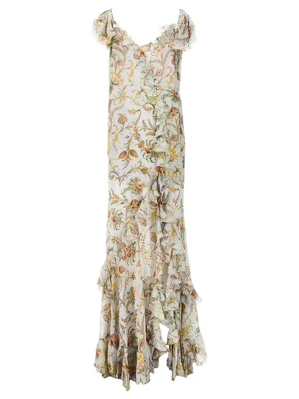 Etro Floral Maxi Dress - Grey