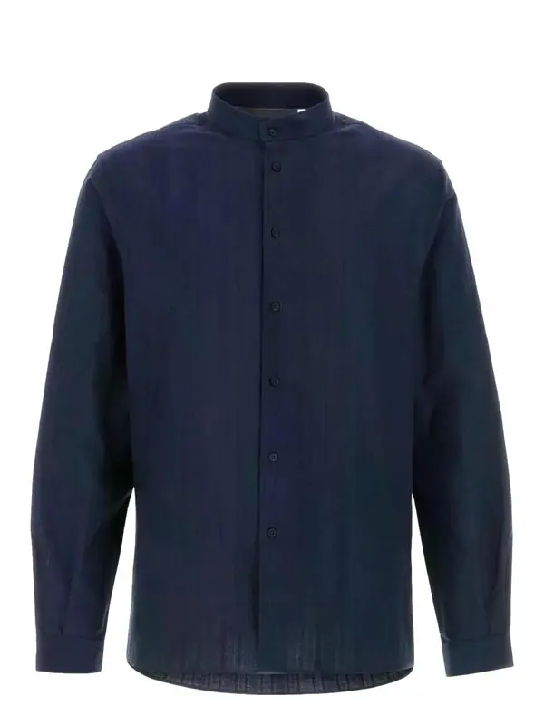 Brunello Cucinelli Mandarin-collar Shirt - Blue
