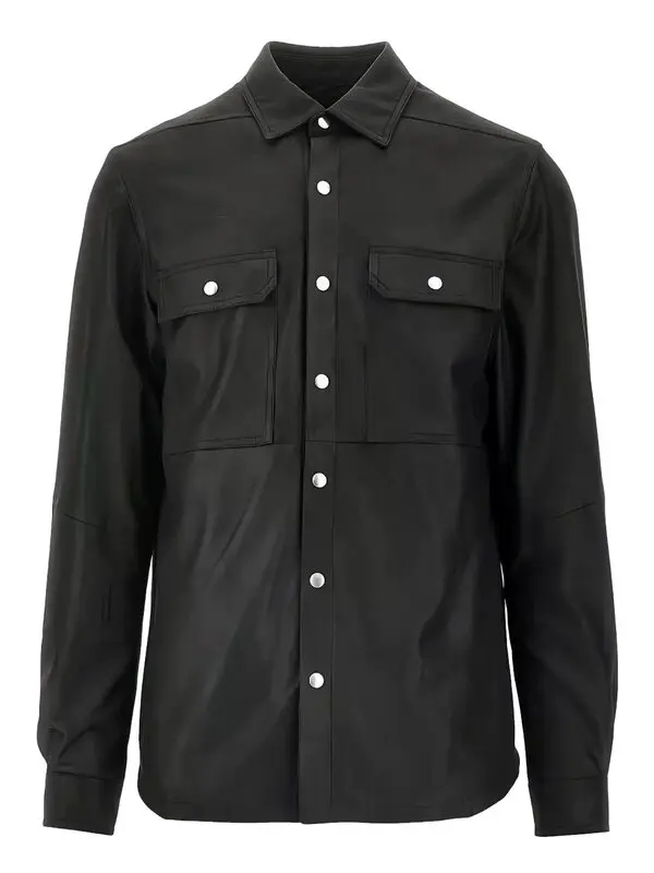 Rick Owens Buttoned Shirt Jacket - Black