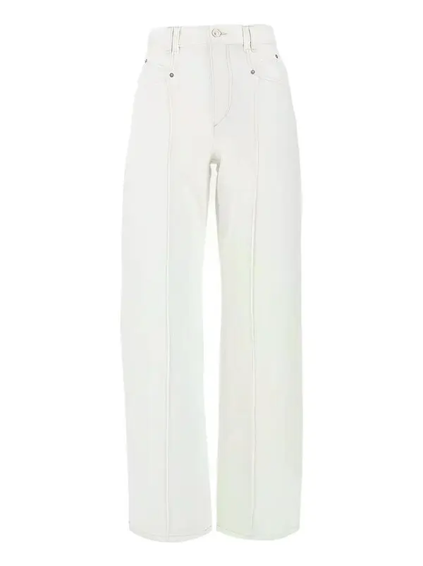 Isabel Marant Drolane Logo-patch Jeans - White