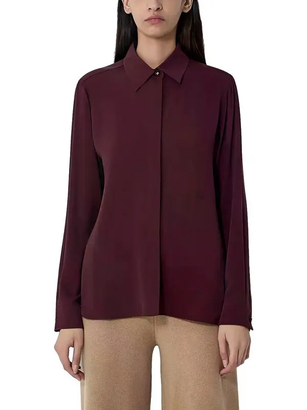 Max Mara Silk Button-down Shirt - Red