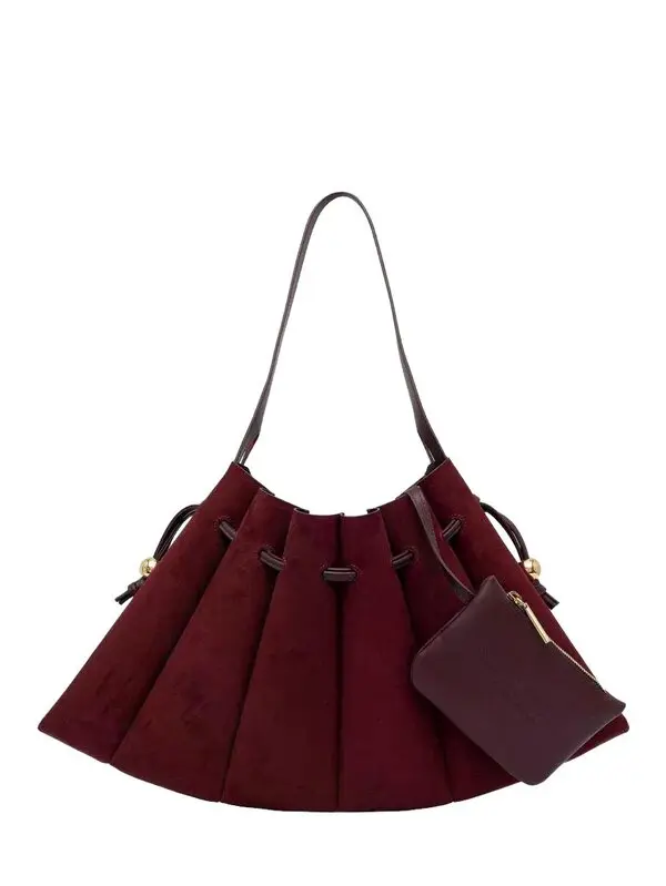 THEMOIRE Paneled Tote Bag With Drawstring - Red