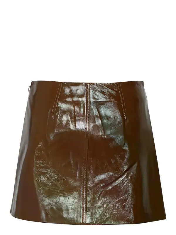 A.L.C. Leather Mini Skirt - Brown