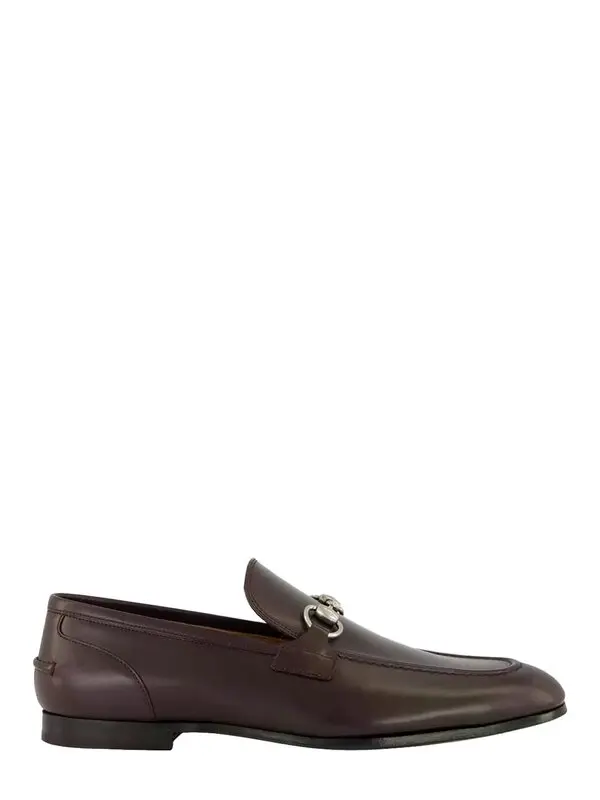 Gucci Jordaan Leather Loafers - Brown