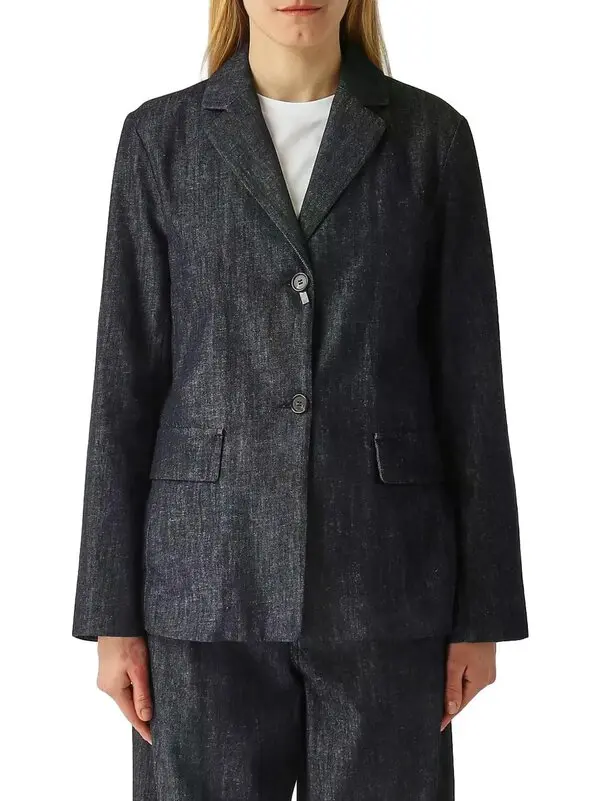 Max Mara Notched-lapel Pocket Blazer - Blue