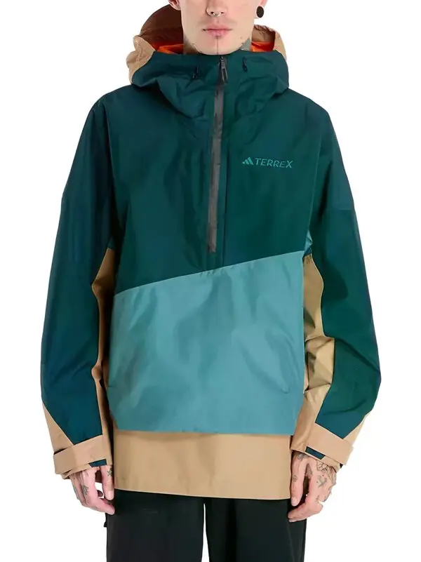 Adidas Colour-block Coat - Green