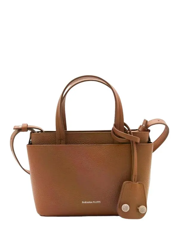Fabiana Filippi Pebbled Leather Tote Bag - Brown