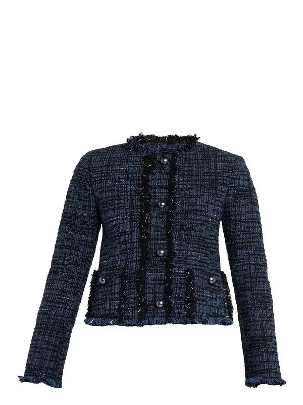 Akris Raw Denim Tweed Single-breasted Jacket - Medium Blue