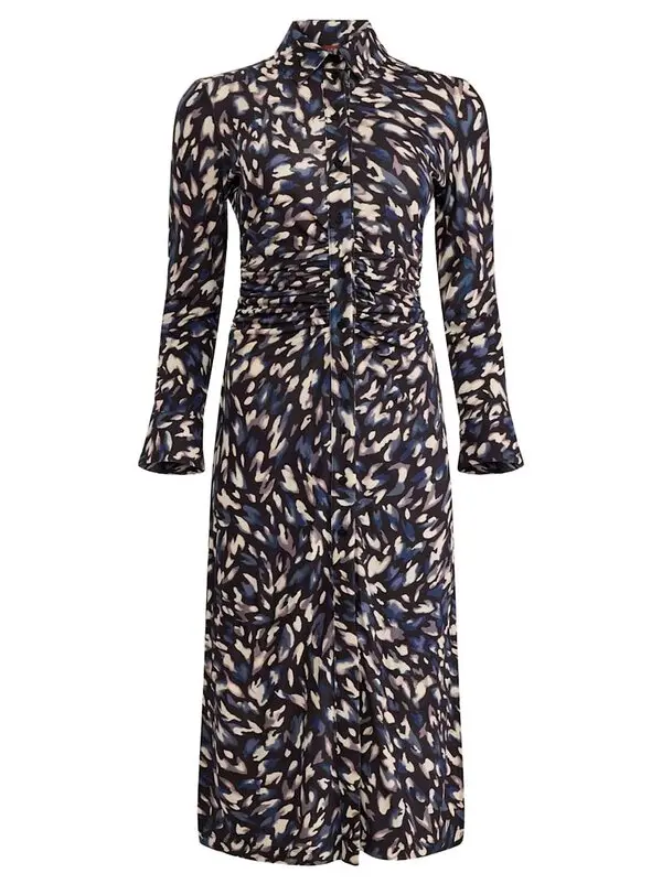 Altuzarra Abstract Animal Print Button-front Maxi Shirtdress - Black Animals