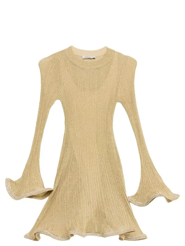 Simkhai Zelda Embellished Knit Mini Dress - Gold